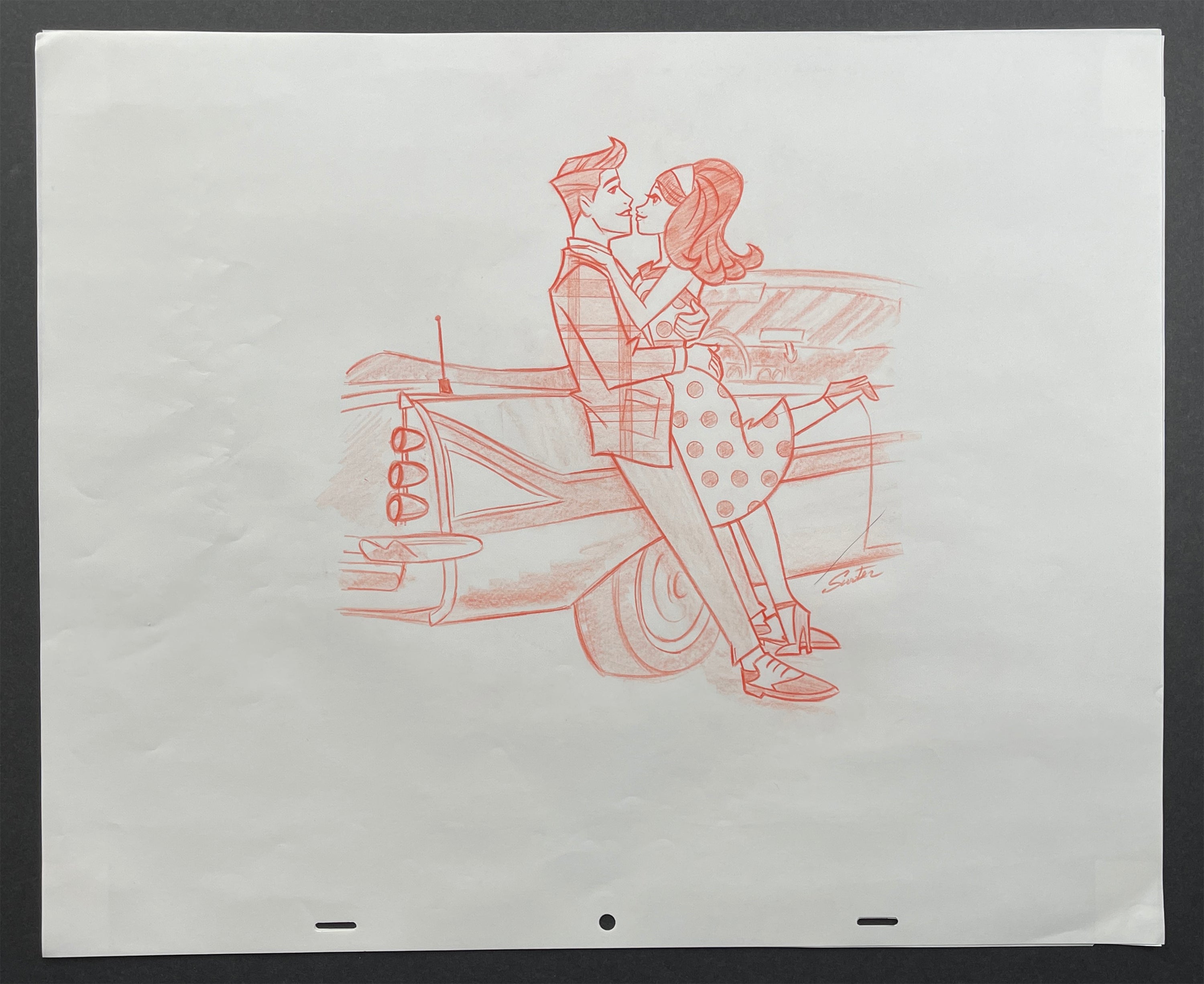 Car Couple Original Conceptual Sketch – Art of Scooter