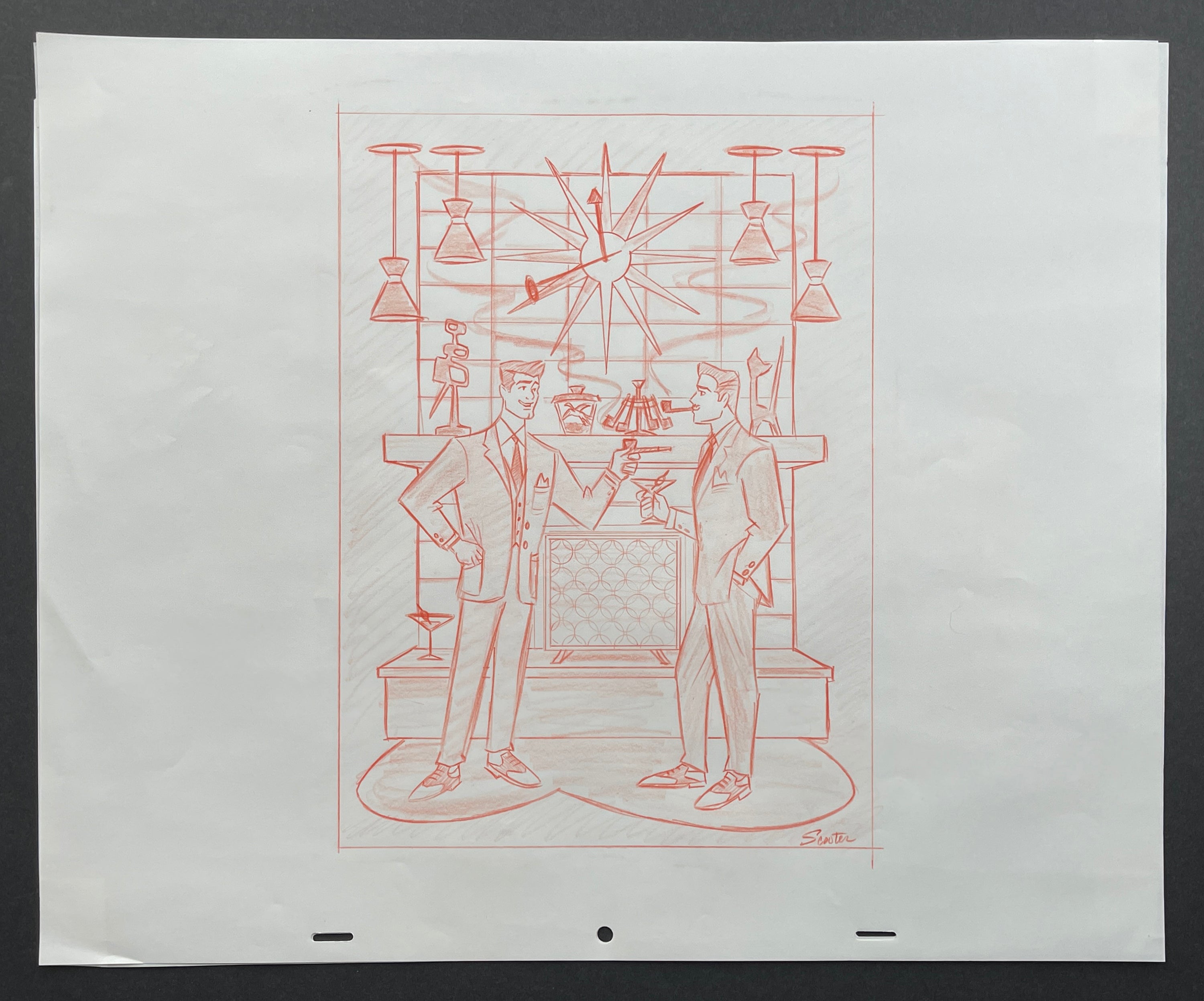 Fireside Original Conceptual Sketch – Art of Scooter