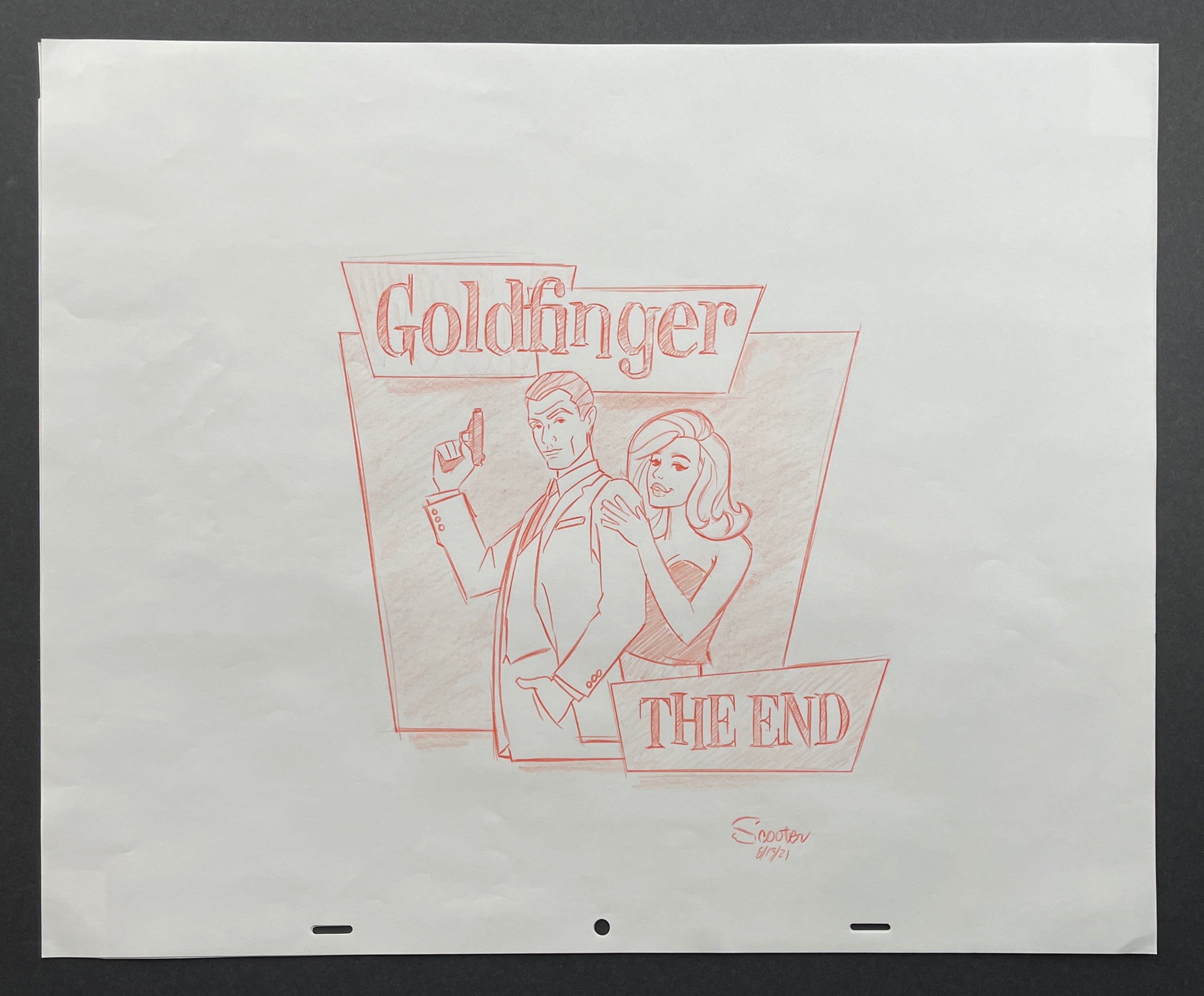 Goldfinger Original Conceptual Sketch – Art of Scooter