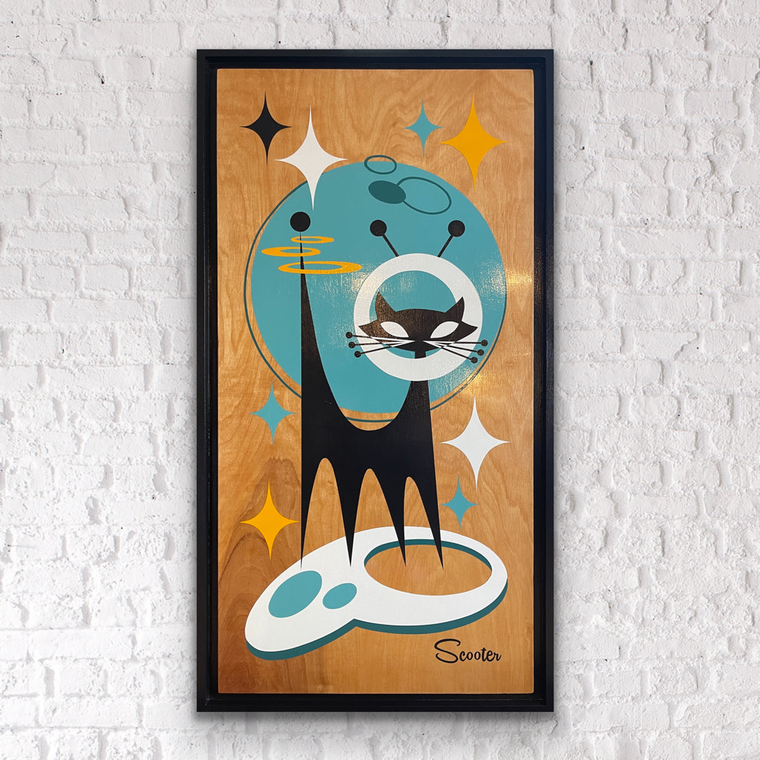 "ATOMIC SPACE CAT" ORIGINAL PAINTING – Art of Scooter