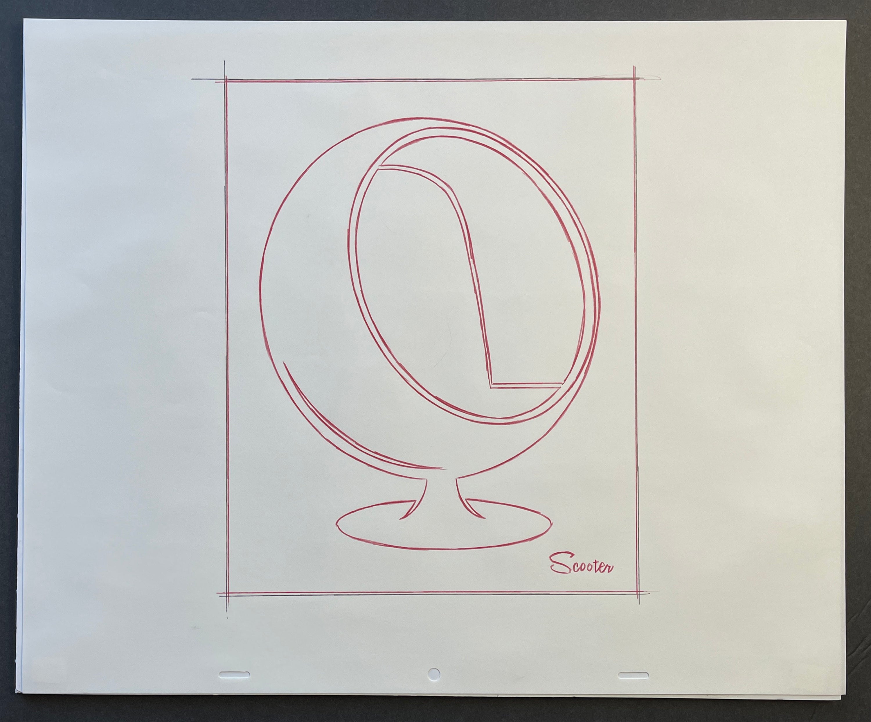 Iconic Seat Original Conceptual Sketch – Art of Scooter