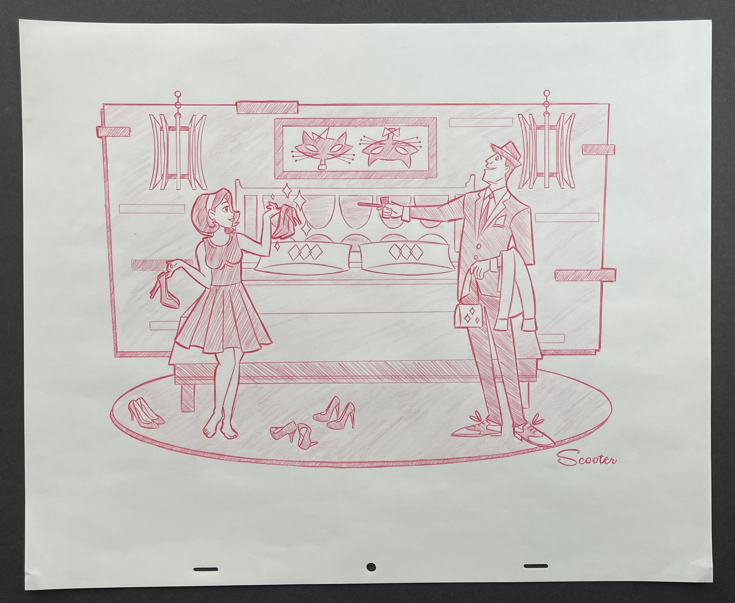 Johnny and June Perfect Pair Original Conceptual Sketch – Art of Scooter