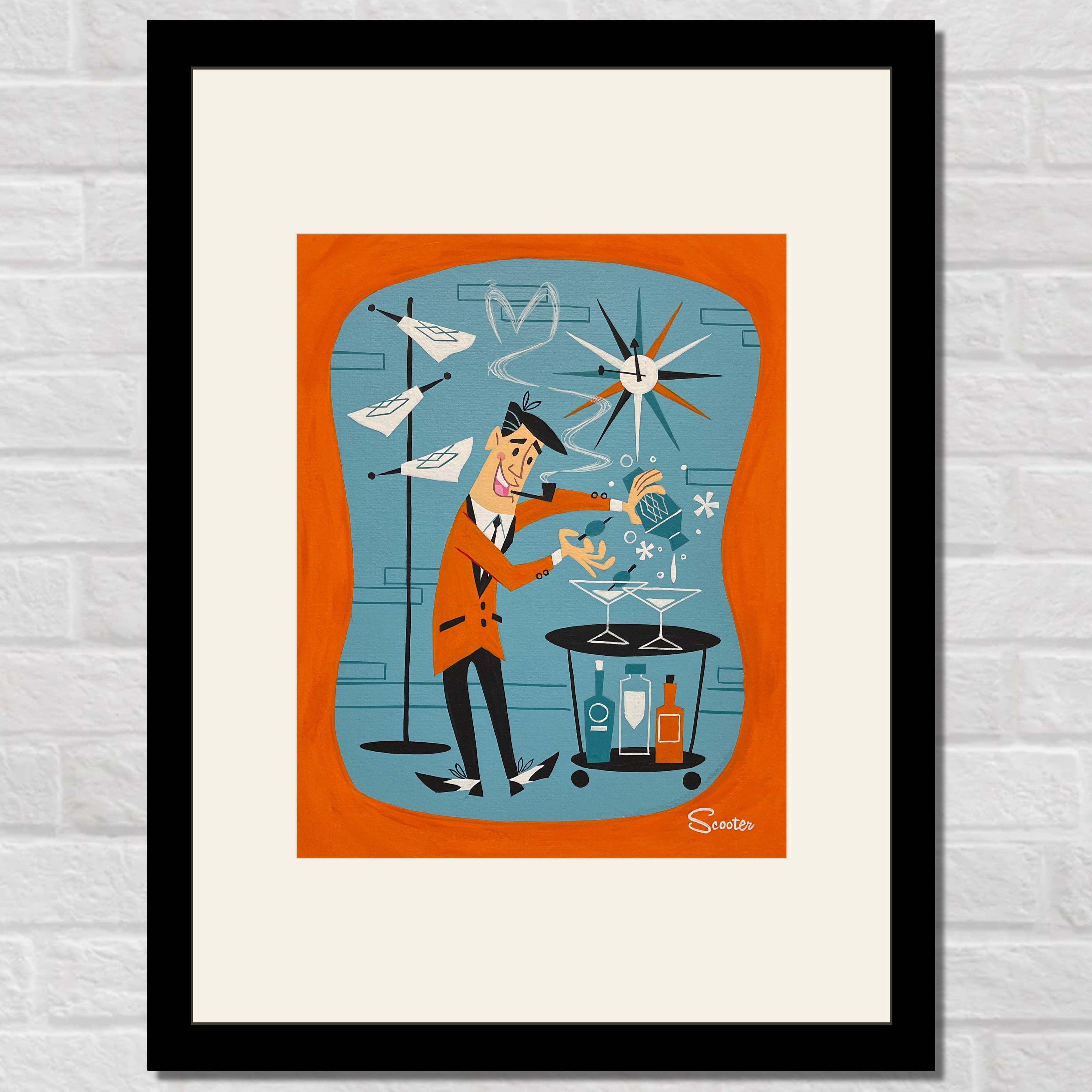 "MID-MOD HAPPY HOUR!" ORIGINAL PAINTING – Art of Scooter