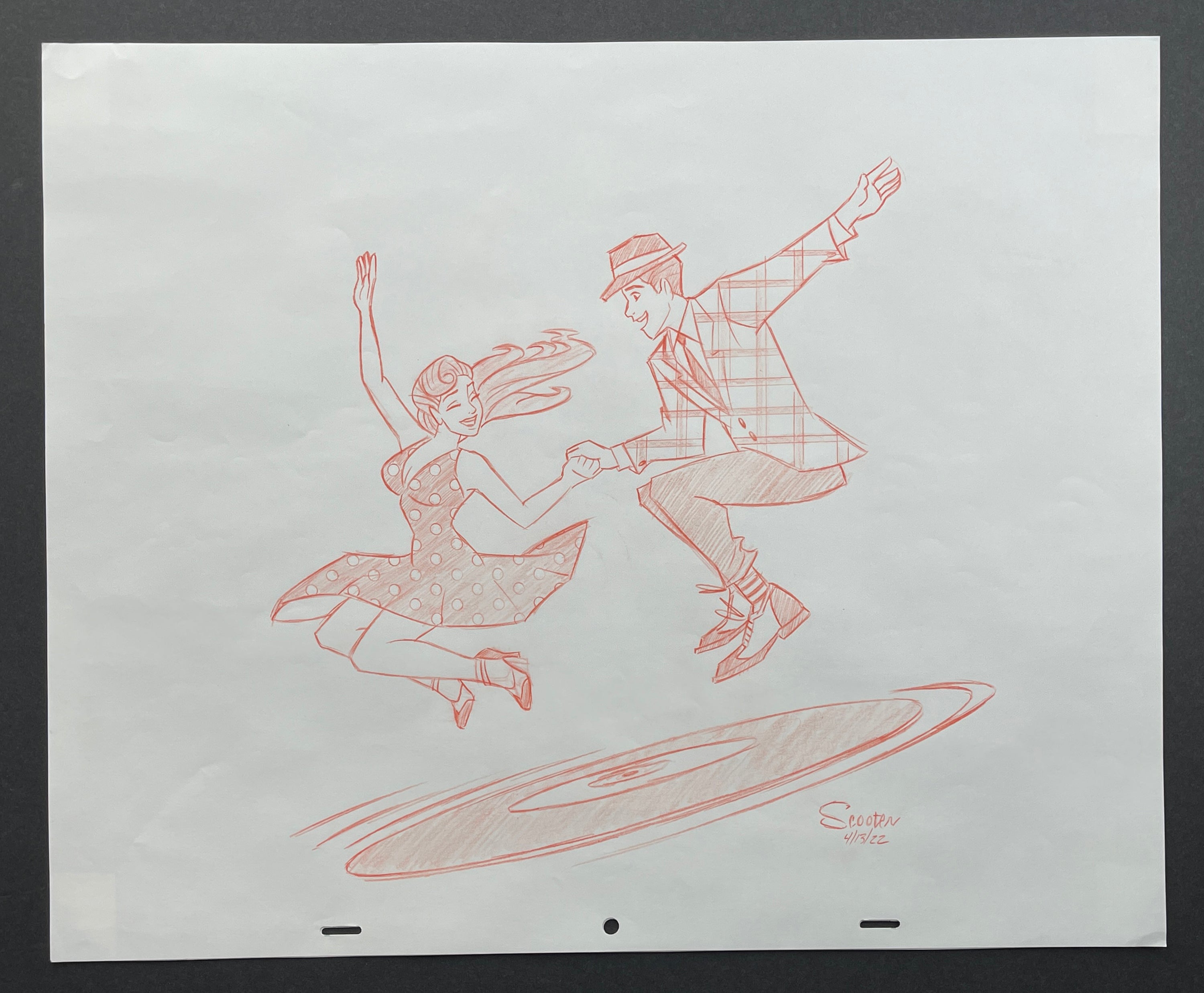 Swing Twist Jump & Jive Original Conceptual Sketch – Art of Scooter